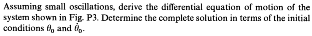 Solved Assuming small oscillations, derive the differential | Chegg.com