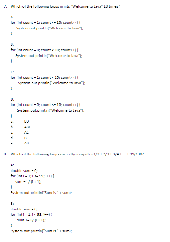 Solved Chapter 5 Loops 1. How many times will the following | Chegg.com