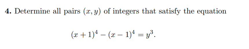 4. Determine all pairs (x, y) of integers that | Chegg.com