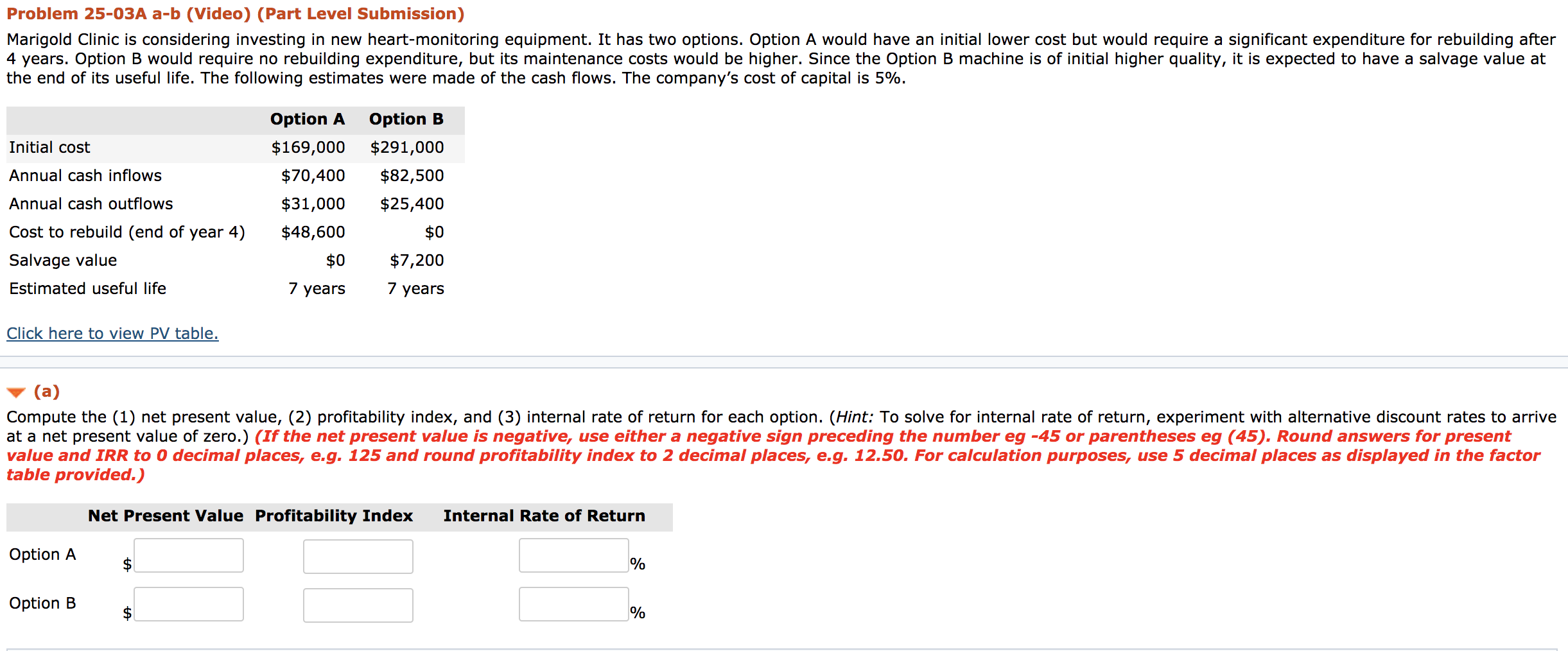 Solved Problem 25-03A a-b (Video) (Part Level Submission) | Chegg.com