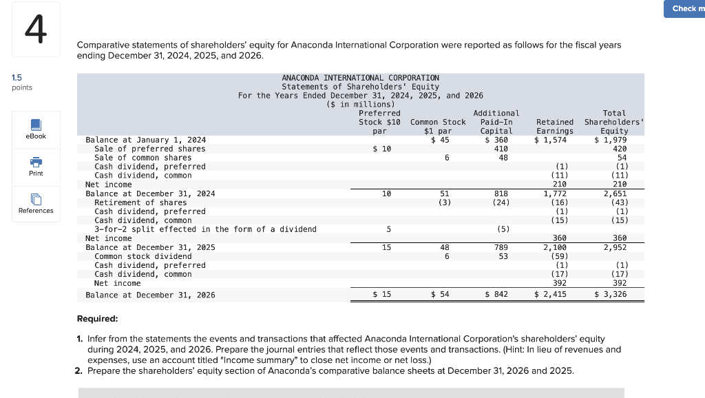Comparative statements of shareholders' equity for | Chegg.com Comparative statements of shareholders' equity for | Chegg.com
