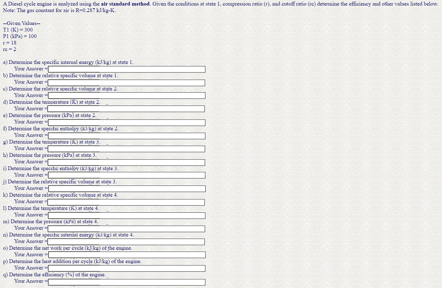 Solved Note: The gas constant for air is R=0.287 kJ/kg−K. | Chegg.com