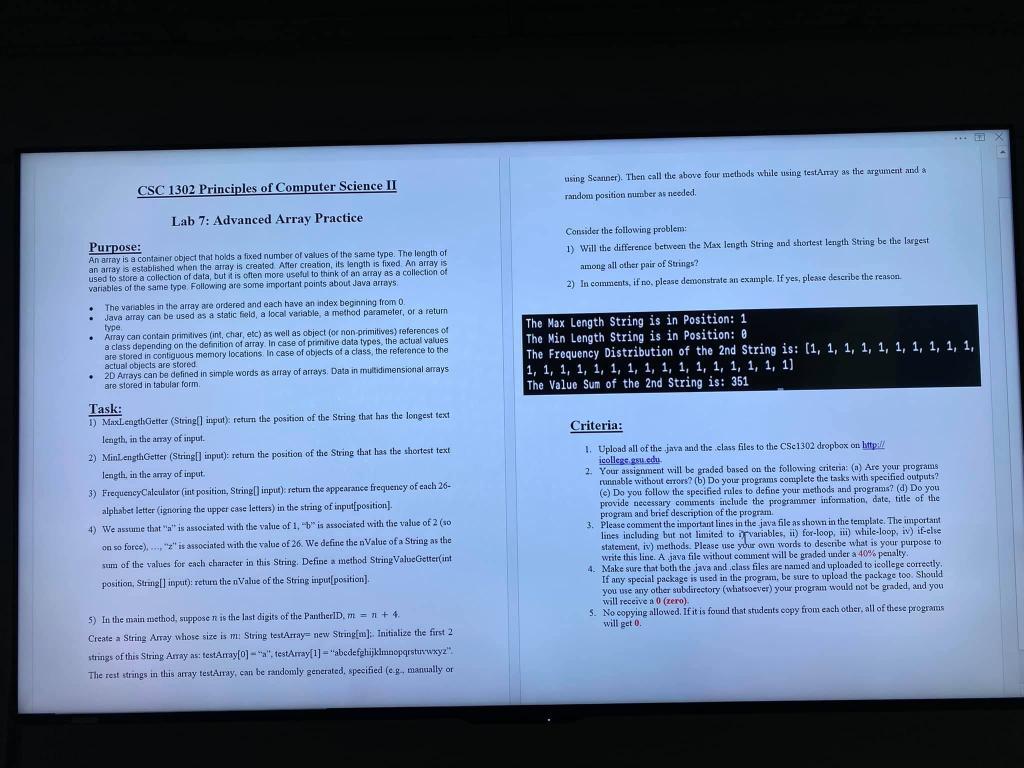 Solved CSC 1302 Principles of Computer Science II using | Chegg.com