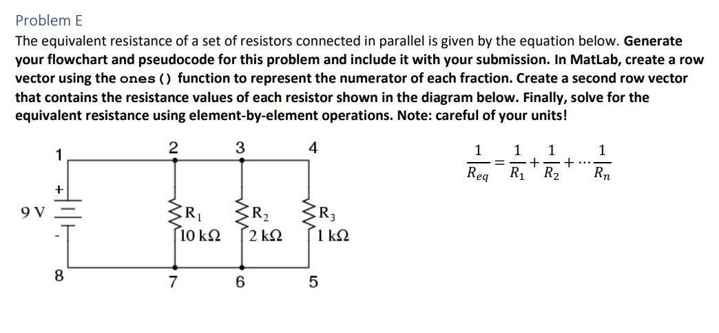 Solved Problem E The equivalent resistance of a set of | Chegg.com