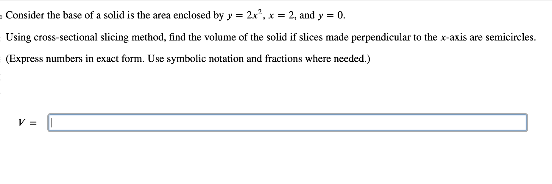 Solved Consider the base of a solid is the area enclosed by | Chegg.com