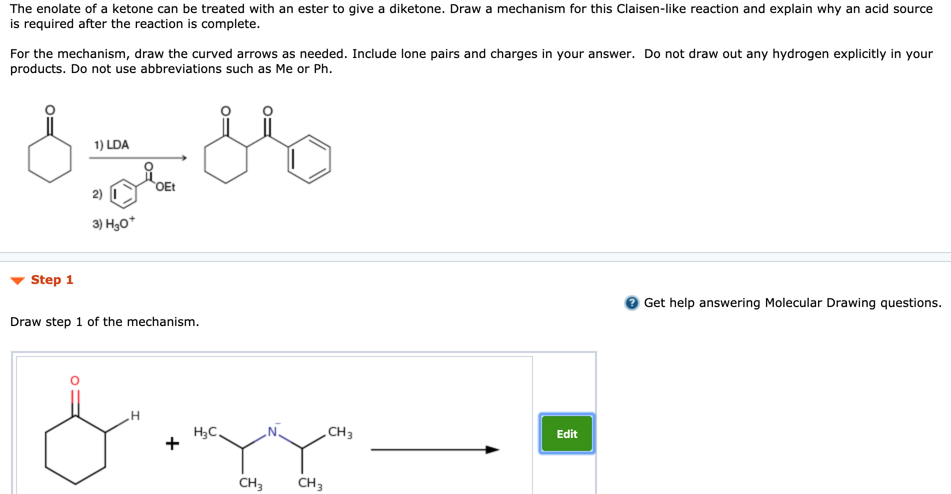 Solved The enolate of a ketone can be treated with an ester | Chegg.com