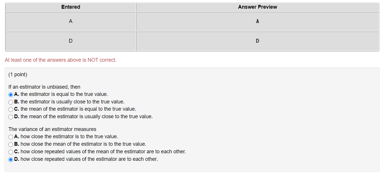 Solved Entered Answer Preview A A D D At least one of the | Chegg.com