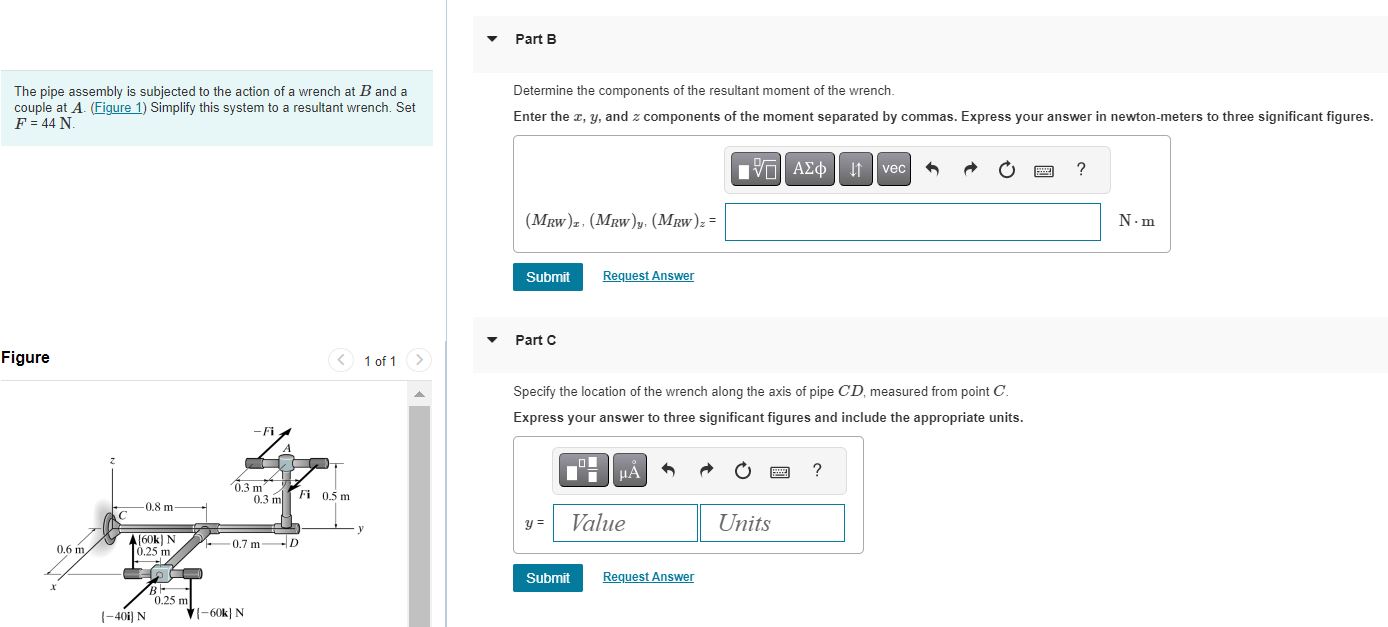 Solved The pipe assembly is subjected to the action of a | Chegg.com