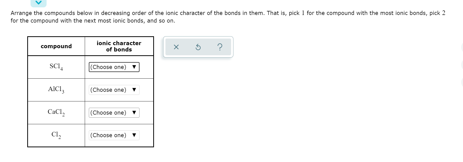 Solved Arrange the compounds below in decreasing order of | Chegg.com
