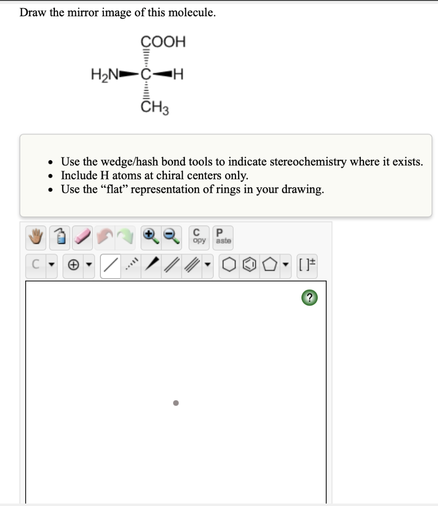 Solved Draw the mirror image of this molecule. COOH H2N-CH | Chegg.com
