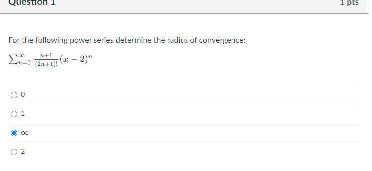 Solved For the following power series determine the radius | Chegg.com