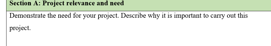 Solved Section A: Project relevance and need Demonstrate the | Chegg.com