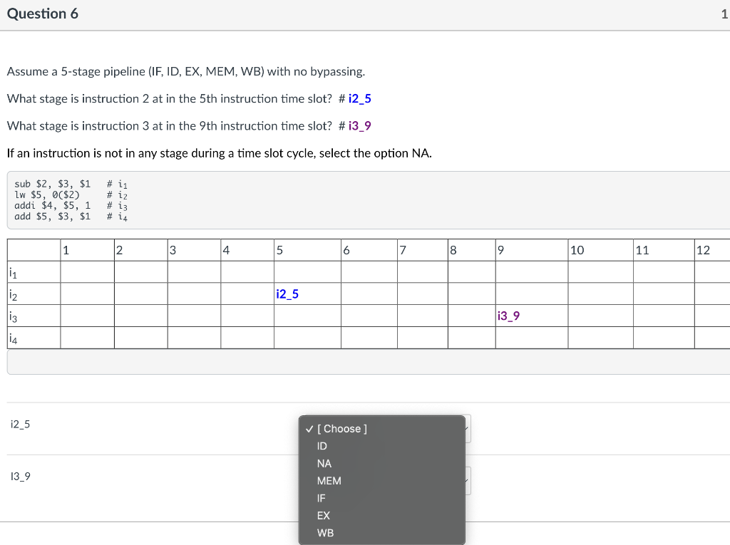 Solved Question 6 Assume a 5-stage pipeline (IF, ID, EX, | Chegg.com