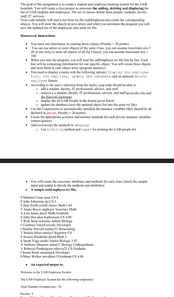 Solved The goal of this assignment is to create a student | Chegg.com