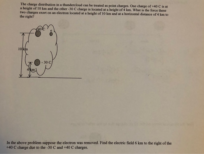 Solved The charge distribution in a thundercloud can be | Chegg.com