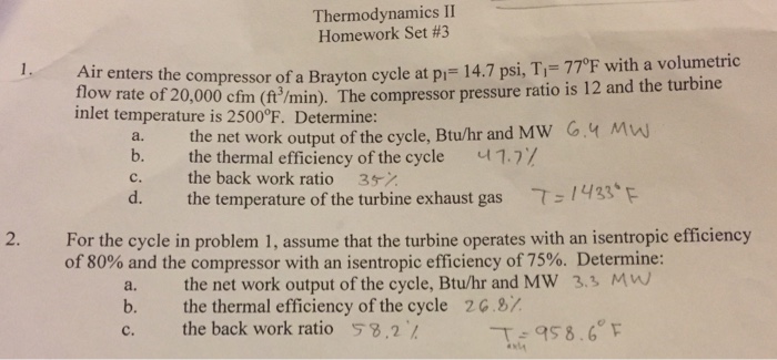 Solved Thermodynamics II Homework Set #3 Air enters the | Chegg.com