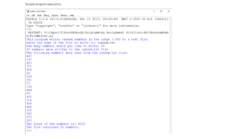 Solved Random Number File Processor Write A Program That 4559