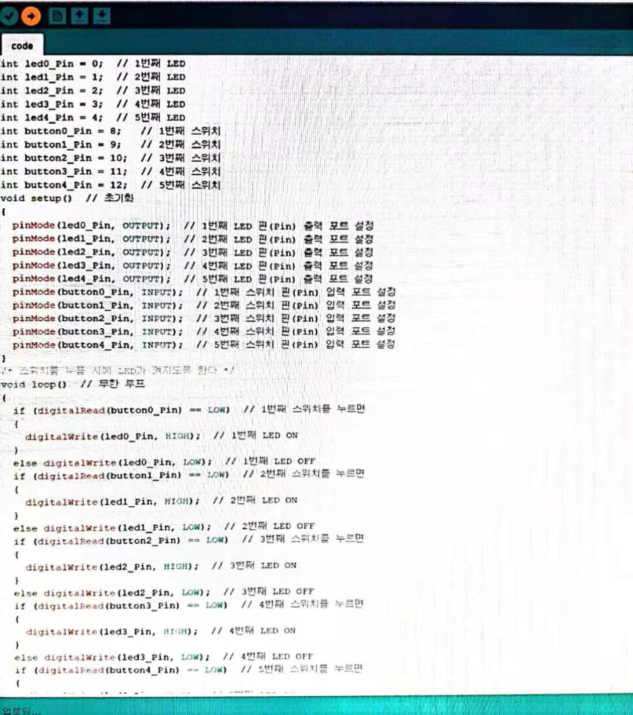Solved code int ledo_Pin - 0; // 1번째 LED int ledi_Pin = 1; | Chegg.com