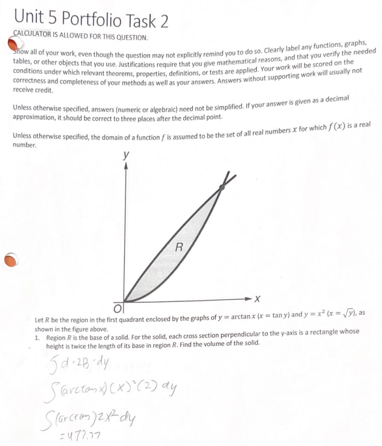 Solved Unit 5 Portfolio Task 2 CALCULATOR IS ALLOWED FOR | Chegg.com