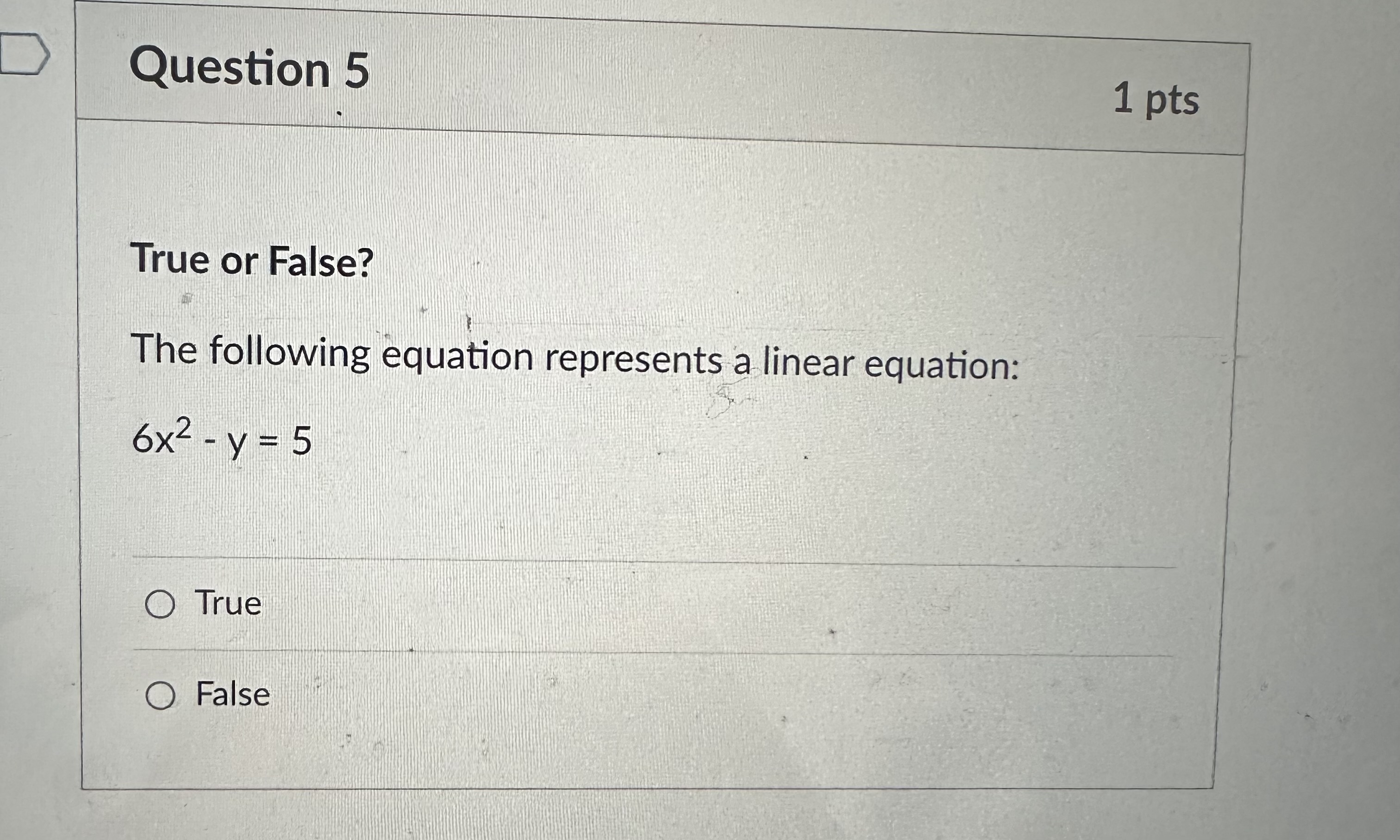 Solved True or False? The following equation represents a | Chegg.com