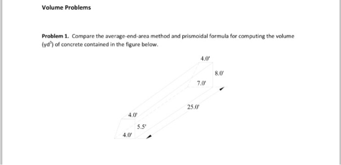 Solved Compare the average-end-area method and prismoidal | Chegg.com