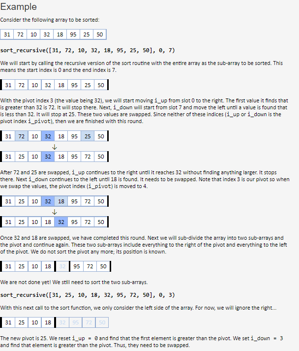 Solved Example Consider the following array to be sorted: 31 | Chegg.com