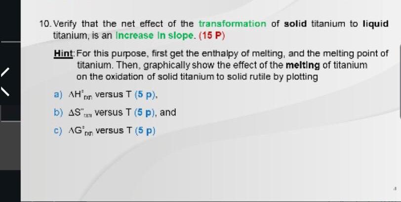 Consider the oxidation of solid titanium to solid | Chegg.com