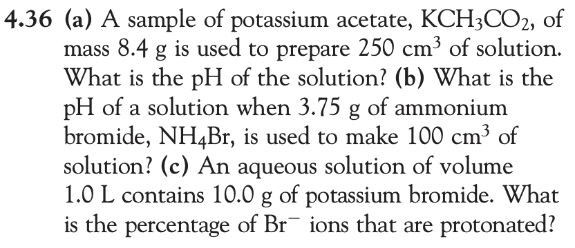 Solved а 4.36 (a) A sample of potassium acetate, KCH3CO2, of | Chegg.com