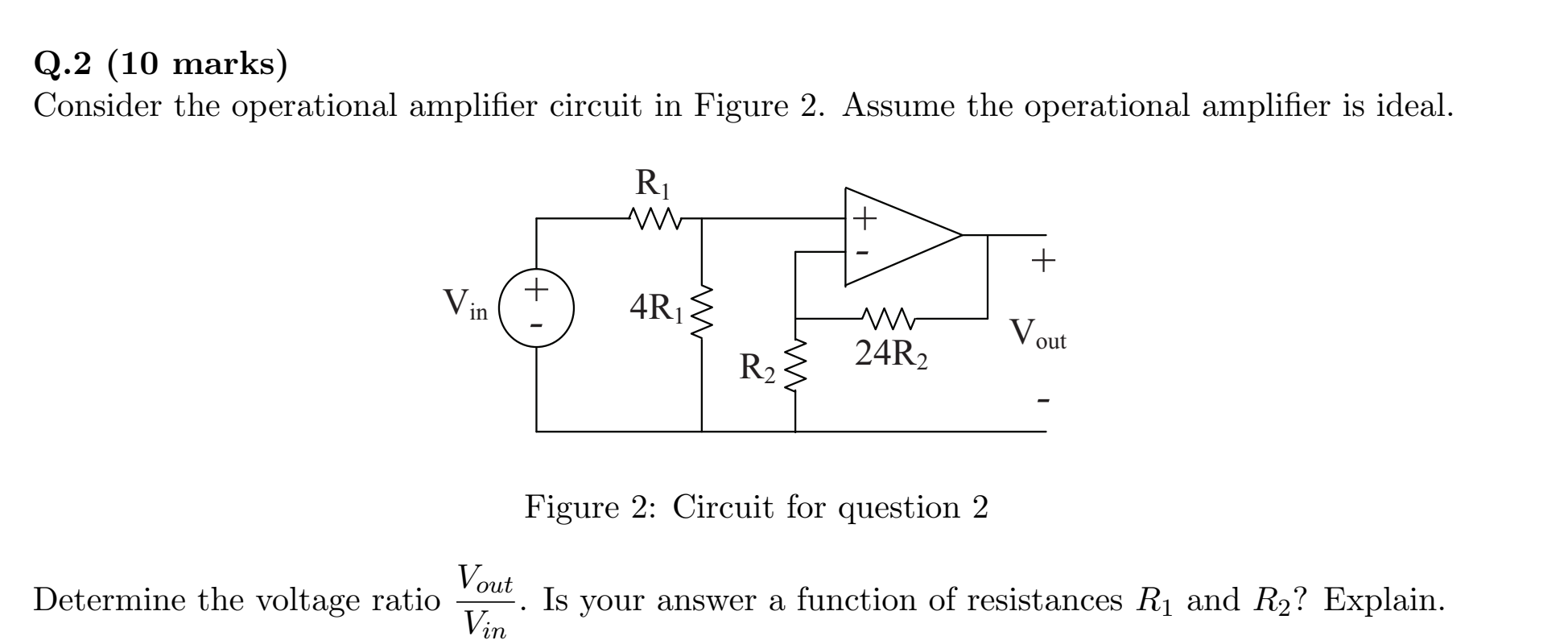 Solved Q.2 (10 marks) Consider the operational amplifier | Chegg.com