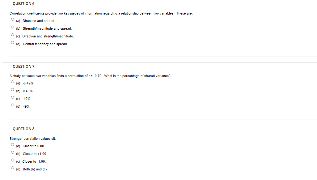 Solved Correlation coefficients provide two key pieces of | Chegg.com