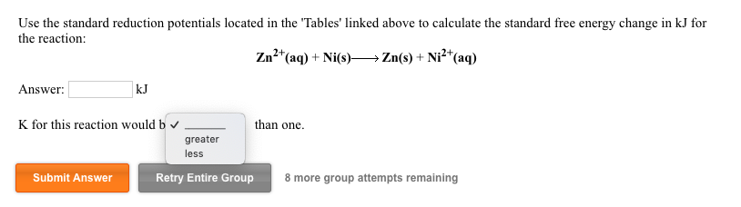 Solved Use the standard reduction potentials located in the | Chegg.com