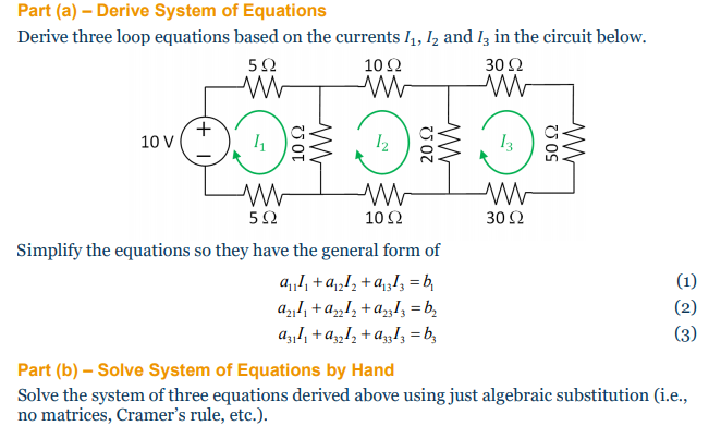 Solved Part (a) - Derive System of Equations Derive three | Chegg.com