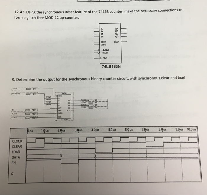 Solved 12-42 Using the synchronous Reset feature of the | Chegg.com