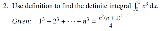 Solved 2. Use definition to find the definite integral 5o xº | Chegg.com