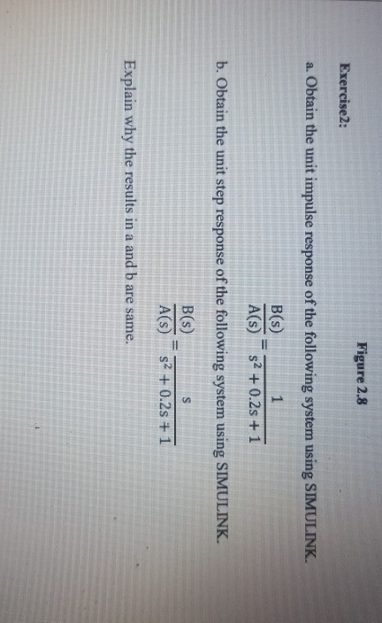 Solved Figure 2.8 Exercise2: a. Obtain the unit impulse | Chegg.com