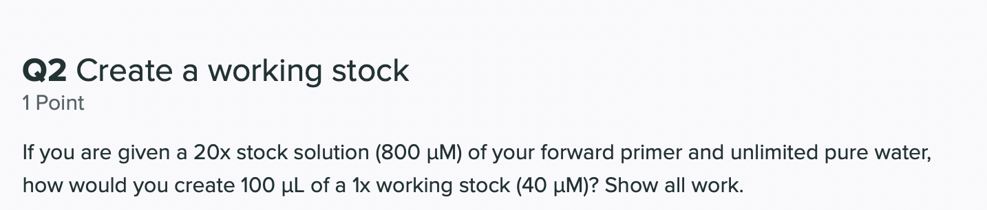 Solved Q2 Create a working stock 1 Point If you are given a | Chegg.com