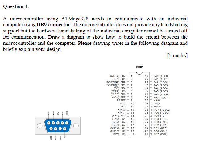 Solved Question 1. A microcontroller using ATMega328 needs | Chegg.com