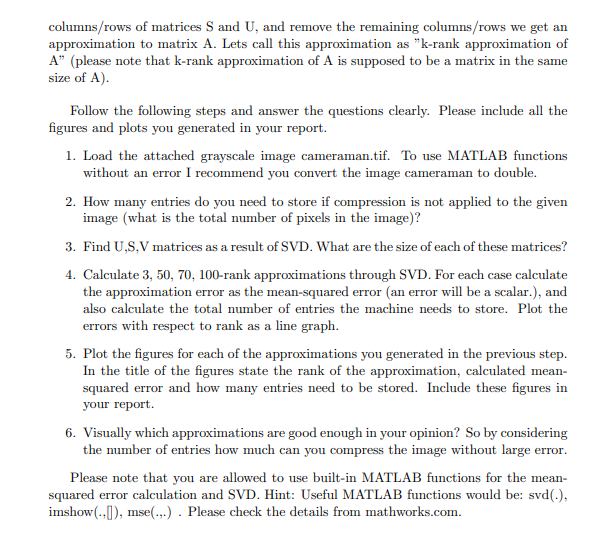 Solved Figure 1: Cameraman. The digital images are | Chegg.com