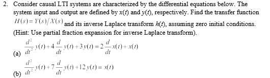 Solved Consider causal LTI systems are characterized by the | Chegg.com
