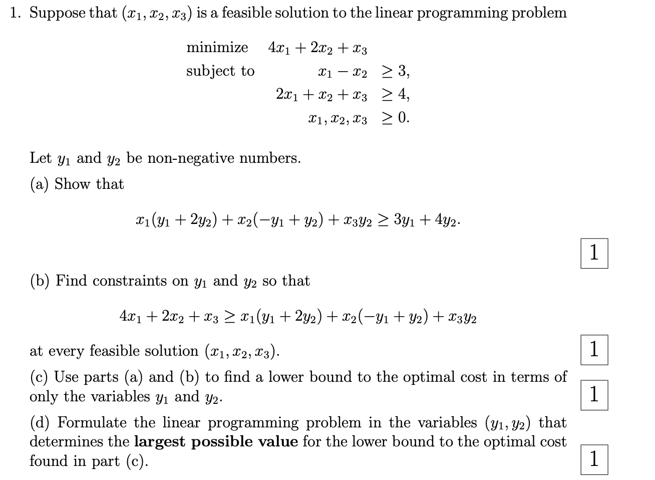 Solved Suppose that (x1,x2,x3) is a feasible solution to the | Chegg.com