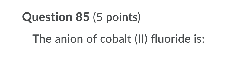Solved Question 83 (5 points) The formula of lead (IV) | Chegg.com