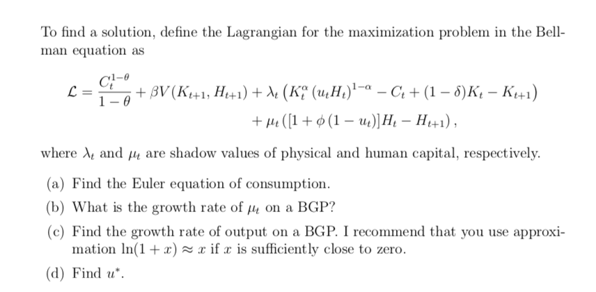 Solved Here we consider the endogenous growth driven by | Chegg.com