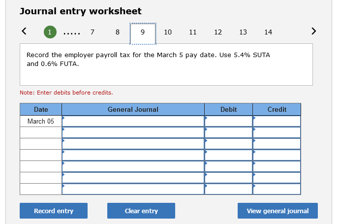 Journal entry worksheet 456 Record the employee pay | Chegg.com