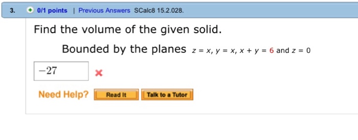 Solved Find the volume of the given solid. Bounded by the | Chegg.com