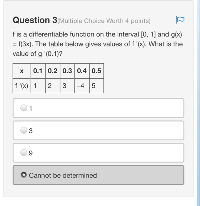 Solved Question 4(Multiple Choice Worth 4 points) The | Chegg.com
