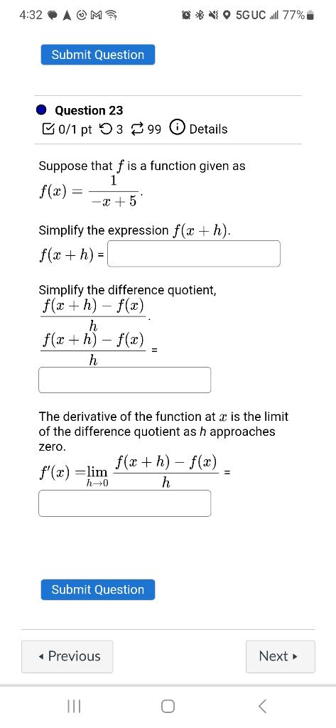 Suppose that f is a function given as f(x)=−x+51 | Chegg.com
