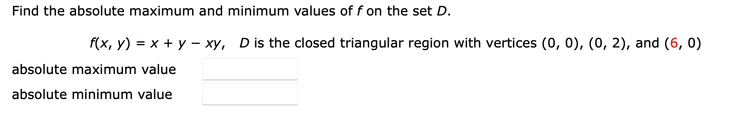Solved Find the absolute maximum and minimum values of f on | Chegg.com