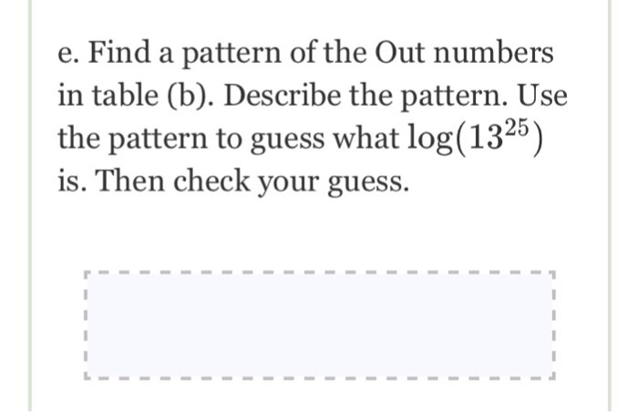 Solved In log 13 log(13 2) log(133) log (13 40 (b) Out | Chegg.com