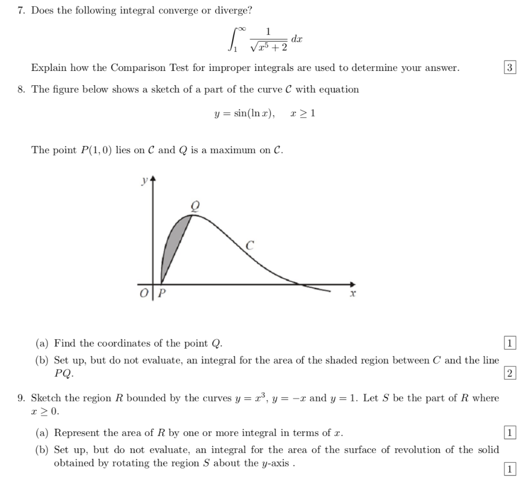 Solved 7. Does the following integral converge or diverge? | Chegg.com