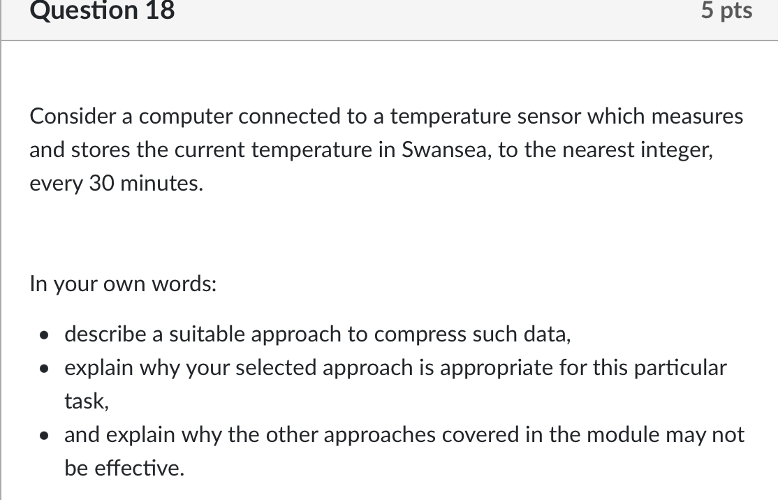 Solved Consider a computer connected to a temperature sensor | Chegg.com